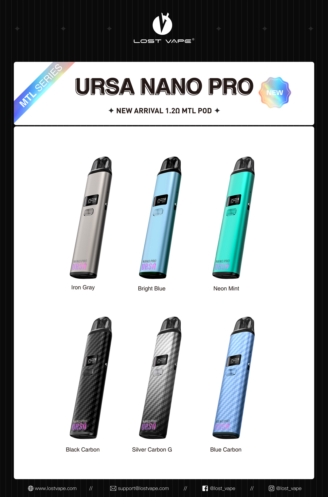 Kit Ursa Nano Pro - New Colors - Lost Vape - LCA distribution